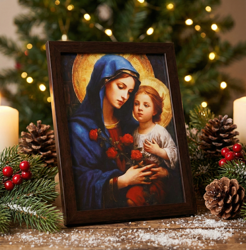Mother Mary and Jesus Photo Frame 9 x 7 inch – ServDharm