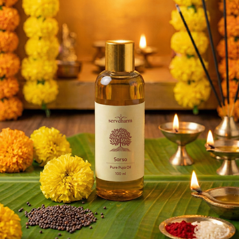 Sarso Pure Puja Oil 100 ml | Mustard Pooja Oil – ServDharm